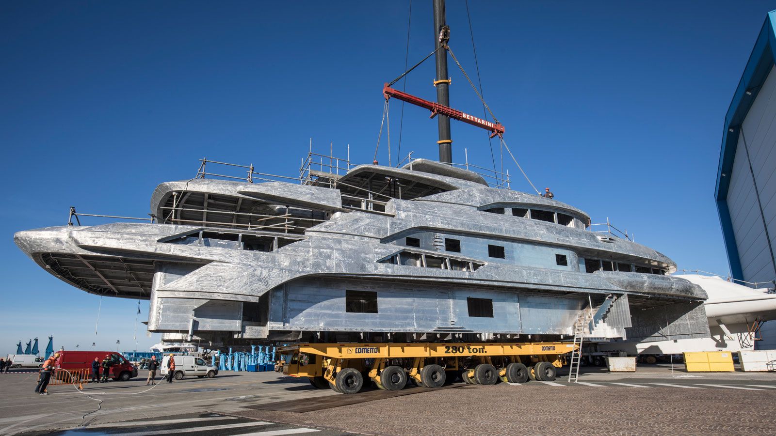 Hull and Superstructure Joined on 65m Benetti FB274